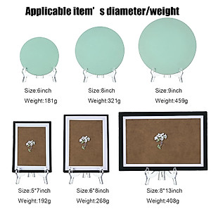 6 Pack 7 Inch Acrylic Easel Stand, Display Stand, Plate Stands for Display, Photo Holder Picture Frame Book Stand (Clear)