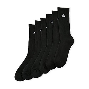 Adidas Men's Athletic Moisture wicking Cushioned Crew Socks 6-Pack/ 6-Pair (Shoe Size 6-12)