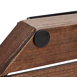 Decorative Rustic Wooden Serving Tray with Metal Handles for Candles, Coffee Table, Farmhouse Home Decor (11.75 x 11.75 x 2.75 in)