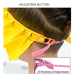 Soft Baby Shower Cap - Adjustable Silicone Shower Hat Head Ear Protector Water Hats for Kids - Toddler Safety Shampoo Shower Cap Hair Washing Visor Bath Accessories (Green)