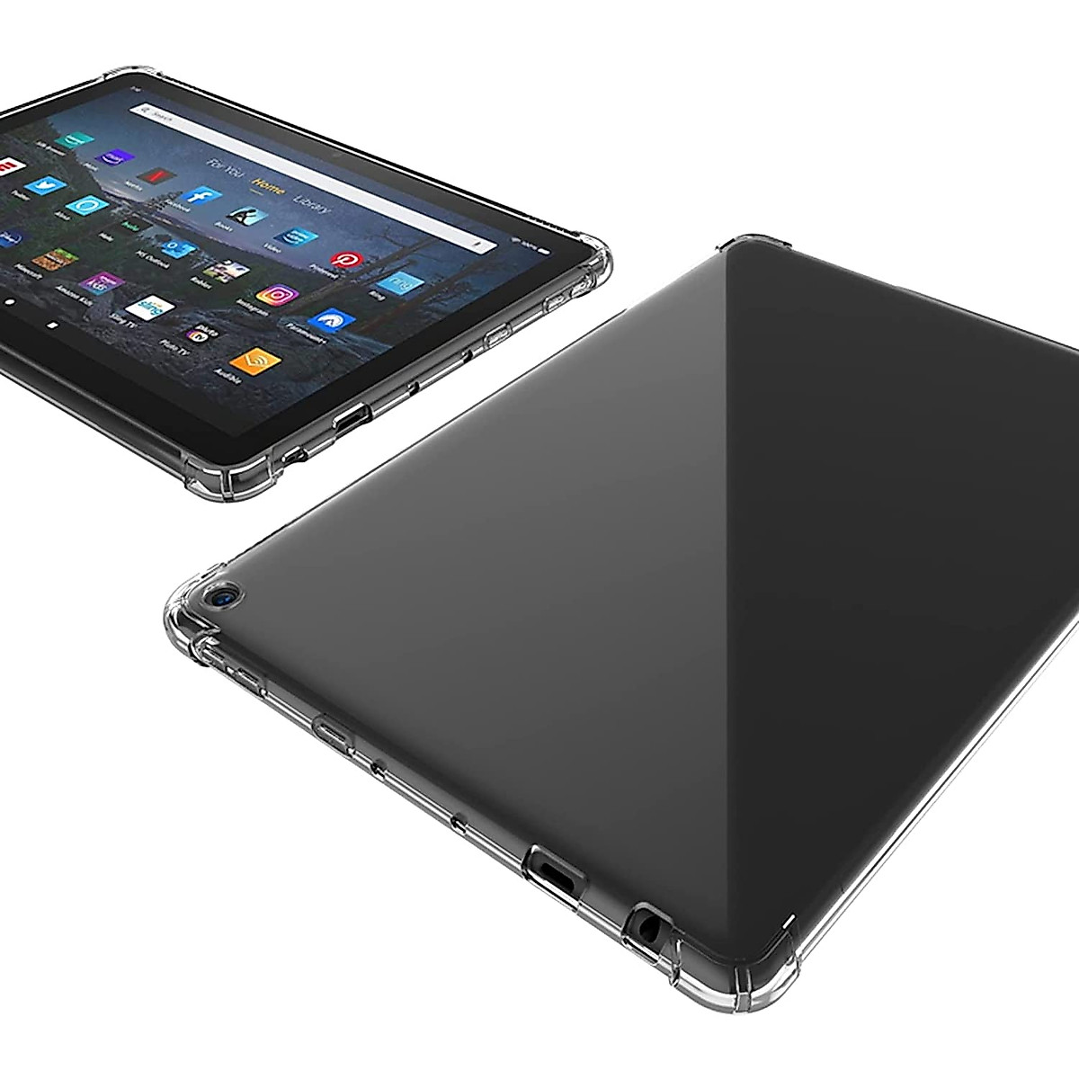 Dteck Clear Case for All-New Amazon Kindle Fire HD 10 & 10 Plus Tablet (11th Generation, 2021 Release) 10.1",Slim Lightweight Thin Transparent Cover Anti-Scratch TPU Silicone Protective Shell Cover