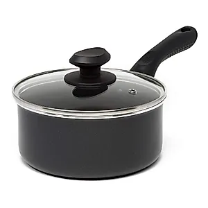 Ecolution Easy to Clean, Comfortable Handle, Even Heating, Dishwasher Safe Pots, 2-Quart Sauce Pan, Black