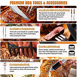 Cifaisi BBQ Grill Accessories Set, 38Pcs Stainless Steel Grill Tools Grilling Accessories with Aluminum Case, Thermometer, Grill Mats for Camping/Backyard Barbecue, Grill Utensils Set for Men Women