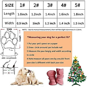 URBEST Dog Shoes with Hook Loop Closure Booties Pet Dog Chihuahua Shoes Boots, 4Pcs (1#, Pink)