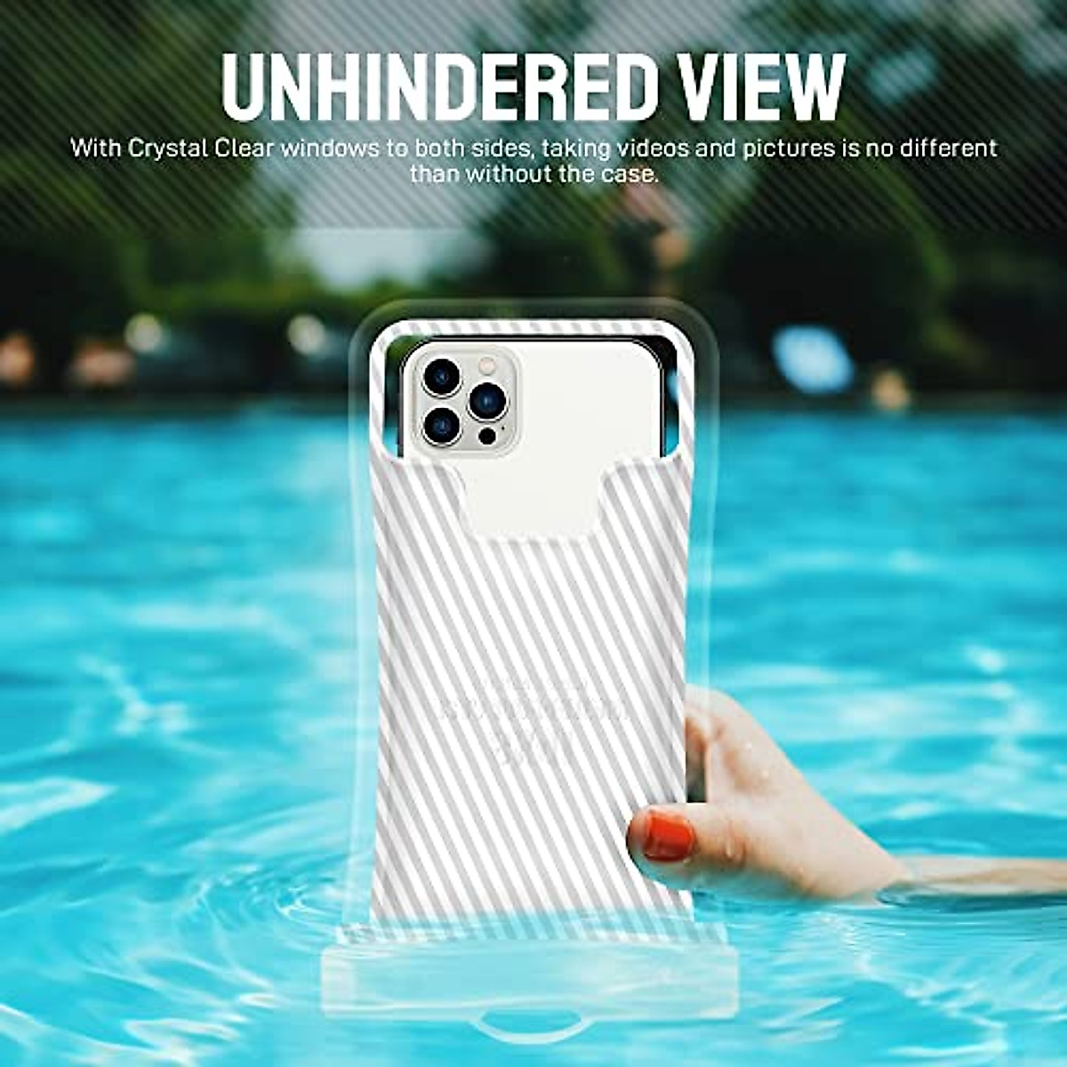 Seawisp Waterproof Phone Pouch [Floating Airbag Design] Universal IPX8 Cellphone Case Dry Bag with Lanyard for iPhone 14 13 12 11 Pro Mini Xs XR X 8 7 Plus Phones Up to 6.9'' for Beach Vacation, White