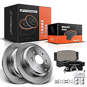 A-Premium 11.99 inch (304.5mm) Front Solid Disc Brake Rotors + Ceramic Pads Kit Compatible with Select Acura and Honda Models - RDX 2010-2018, CR-V 2005-2016, 6-PC Set