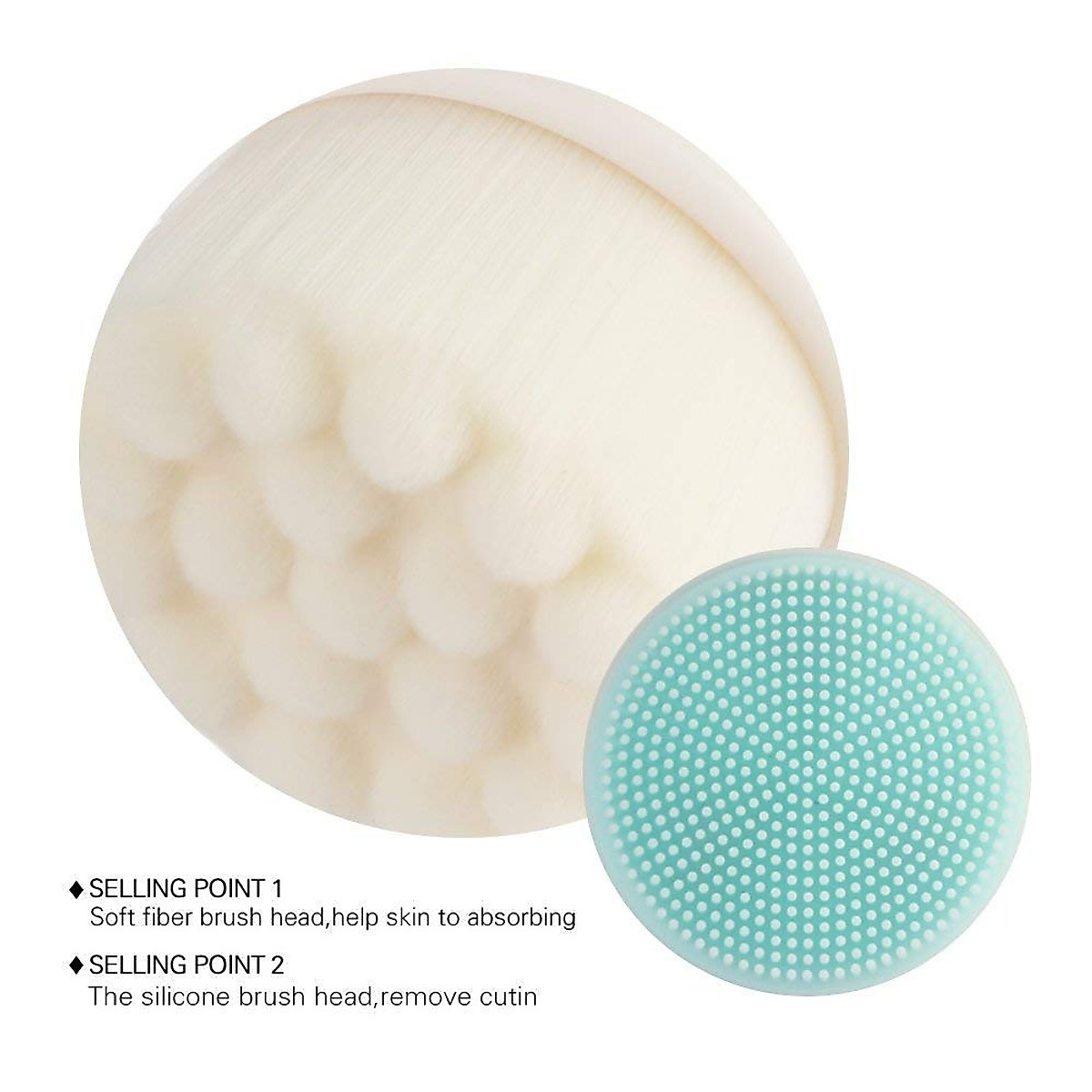 Facial Cleansing Brush, 2-in-1 Deep Cleansing Skin Keratin Silicone Manual Super Soft Massage for Face Care