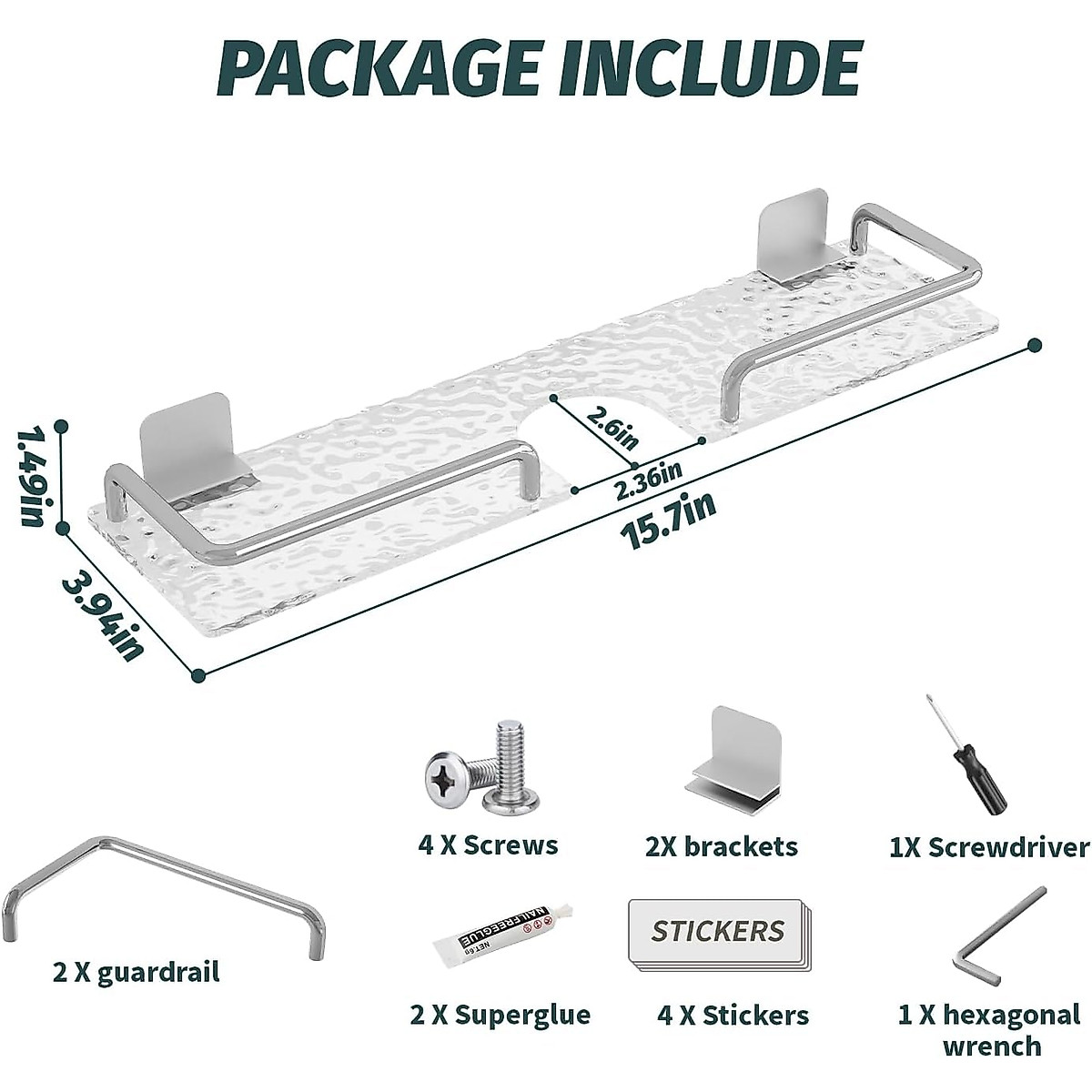 Over The Sink Shelf，Bathroom Sink Shelf Over Faucet, Acrylic Over Sink Shelf Wall Mounted, No Drilling Over The Faucet Shelf Bathroom,Sink Shelf Over Faucet Bathroom Countertop Organizer Kitchen