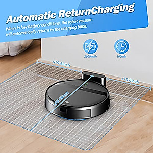 MANVINS Robot Vacuum and Mop Combo, App/Alexa, Robotic Vacuum with WiFi/Bluetooth, Self-Charging Mopping Robot Vacuum Cleaner, Set Schedule, Max Strong Suction Ideal for Pet Hair
