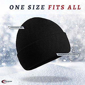 Premium Wear Beanie Hat | Fashion Skully Cap for Men & Women with Soft Acrylic Poly Fabric | Black