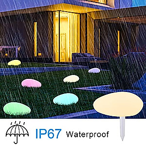 Solar Garden Lights, Outdoor Waterproof Garden Decorative Mood Light, Mini RGB Pebble Pool Light, for Garden Pathway, Yard, Lawn, Swimming Pool (3PCS)