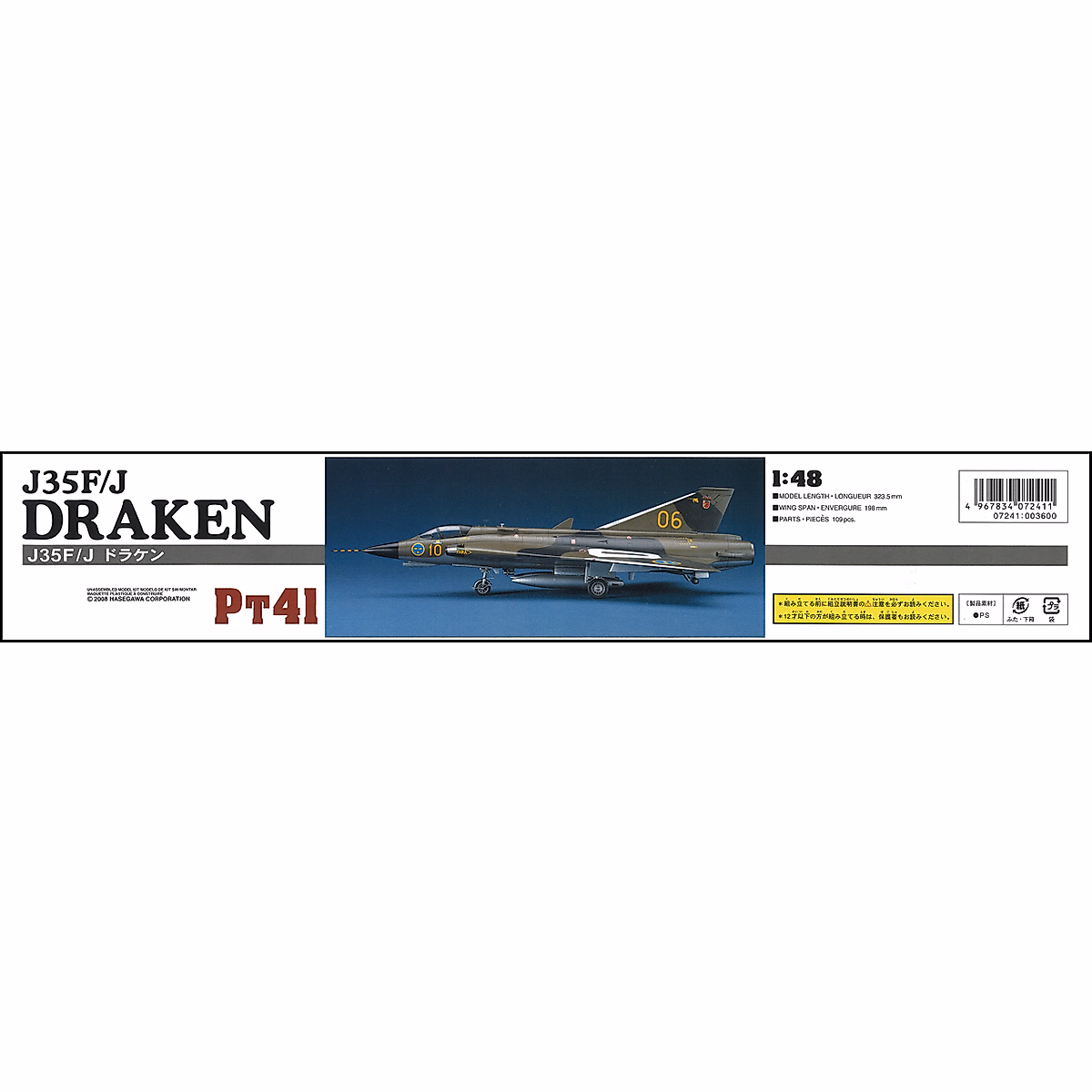J35-F/J Draken Swedish Interceptor 1/48 Hasegawa
