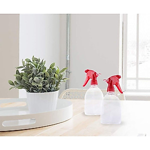 Juvale 6 Pack Empty Plastic Spray Bottles 16 oz – Bulk Red Squirt Water Sprayer for Hair, Cleaning Solutions, and Plants with Adjustable Nozzle and Misting Trigger