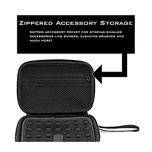 CASEMATIX Hair Clipper Guard Blade Holder Case for Barbers and Stylist Compatible with 12 Metal Andis, Oster, Wahl, Babyliss Detachable Clippers Metal Guards - Blade Storage Case Only