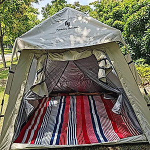 Fantasy Garden Camping Thin Mattress ,Waterproof and Sandproof Picnic Mat, for Outdoor Park Travel (59''x79''-Red Stripe)