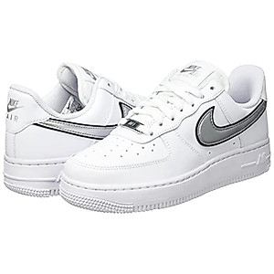 Nike Womens WMNS Air Force 1 Low DD1523 100 White/Metallic Silver - Size 8W