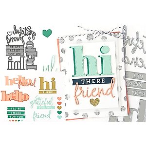 Ammsochy Cutting Dies Kit English Words Metal Stencils Scrapbooking Tools DIY Craft Carbon Steel Embossing Template for Paper Card Making Album Arts Crafts Supplies (English Greeting words-12.5x18cm)