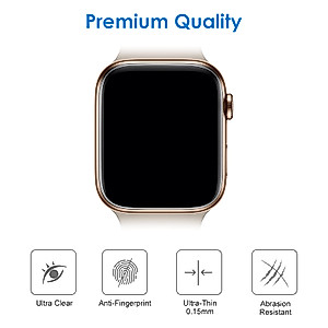 JETech Screen Protector Compatible with Apple Watch SE (2022/2020) /Series 6 5 4 40mm, TPU HD Clear Full Coverage Film, 3-Pack