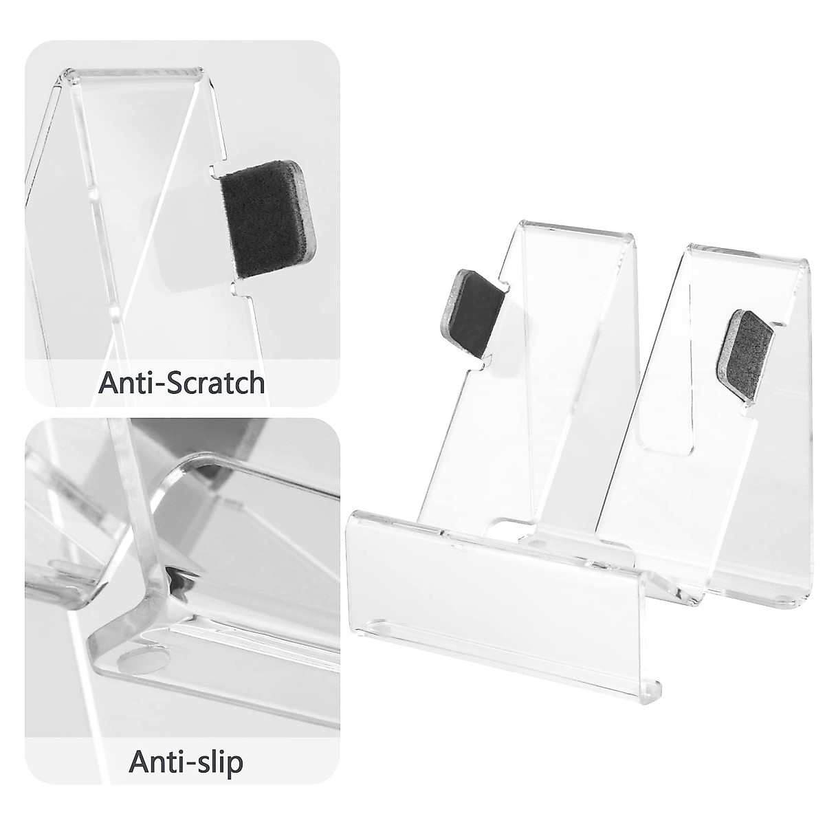 CaSZLUTION Acrylic Mouse Holder Stand, Desktop Vertical Mount Stand Base for Wired and Wireless Mouse, Universal Computer Mouse Display Stand PC Gaming Mouse Organizer Holder - Clear