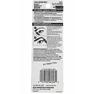 CoverGirl Easy Breezy Brow, Fill+Define Pencils [505] Rich Brown 2 ea​​ ( Pack of 4)​