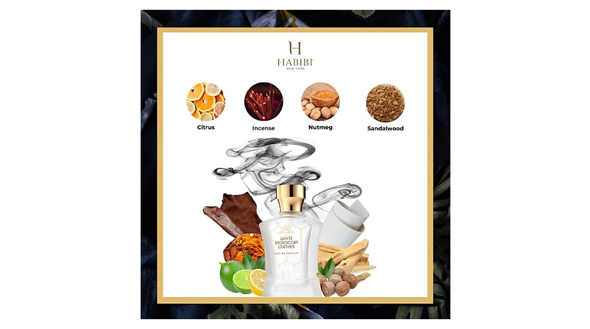 H HABIBI White Moroccan Leather Eau de Parfum for Men - Long-Lasting ...