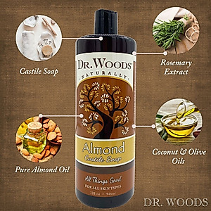 Dr. Woods Pure Castile Soap, Almond, 32 Fl. Oz