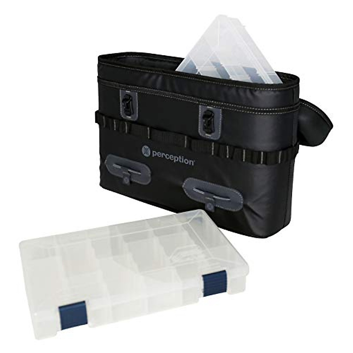 Perception Kayaks Saddle Bag | Tackle Storage System for Outlaw Kayak | Holds Two 3600 Plano Boxes | Splash Resistant | Zipper Top |, Black