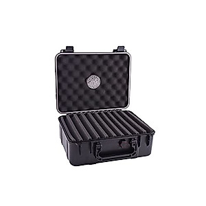 Xikar Cigar Travel Carrying Case, Holds 40 Cigars, Includes Humidifier, Watertight, Crushproof, Model 250Xi, Black