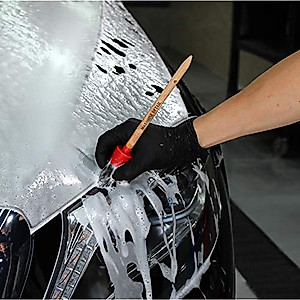 Maxshine Detailing Brushes Set for Interior and Exterior Detailing, Black & Red