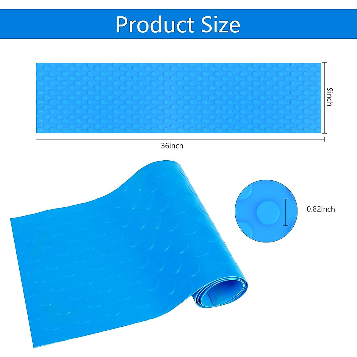 DECOHS Pool Ladder Mat- 9" x 36" Non-Slip Pool Step Mat-Protective Swimming Pool Ladder Mat for Above Ground Pools Steps Stairs Ladders (Dots-1PC)