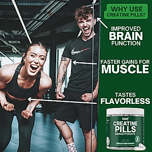 Goba Tea BOD Creatine Monohydrate Pills for Muscle Support, Vegan Pre or Post-Workout Creatine Capsules for Women and Men, 5g Micronized & Instantized Creatine per Serving, 45 Servings, 180 Capsules