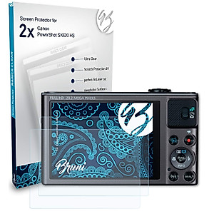 Bruni Screen Protector compatible with Canon PowerShot SX620 HS Protector Film, crystal clear Protective Film (2X)