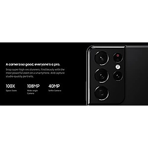 SAMSUNG Galaxy S21 Ultra G998U 5G | Fully Unlocked Android Smartphone | US Version | Pro-Grade Camera, 8K Video, 108MP High Resolution | 128GB - Phantom Black (Renewed)