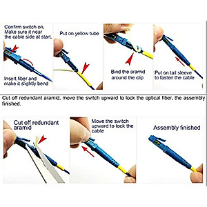 10pcs LC UPC Fiber Optic Quick Connector Fiber Fast Connectors Singlemode 9/125 Fiber for 0.9mm/2.0mm/3.0mm Fiber Cable of Fiber Network