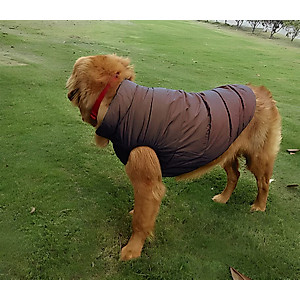 PAWSINSIDE Dog Puffer Jacket Cold Weather Fleece Vest Coat Pet Quilted Winter Clothes for Small Medium Large Dogs (Coffee, Small)