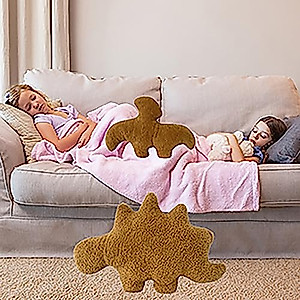 Wlevzzor Dino Nugget Pillow, Get Roaring Large Dino Chicken Nugget Plush Pillow - Perfect for Dinosaur Lovers, Birthday Gifts, and Party Decorations (Dinosaur-A)