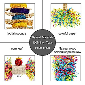 Keersi 5pcs Bird Shredding Toys Bird Loofah Toys Parakeet Chewing Toy Foraging Toy for Small Medium Parrot Cockatiel Conure African Grey Amazon Budgie Lovebird Finch