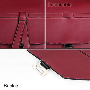 ESTARER Women Fashion Leather Backpack for Travel Work College 15.6inch Ladies PU Leather Backpack(Wine Red)