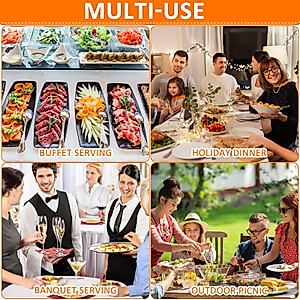 Uiifan 24 Pieces Serving Spoons Bulk 8.3 Inches Party Serving Spoons for Buffet Stainless Steel Serving Spoon Banquet Serving Utensils Spoons for Cooking Catering Food Kitchen, Silver, 8.3 x 2.4''