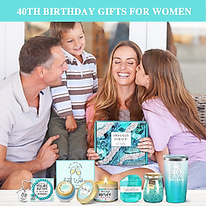 40th Birthday Gifts for Women, 40th Birthday Gifts for Her Mom Sister Friend Wife Coworke, 40 Fabulous Tumbler Gift Baskets for 40 Year Old Women, Unique 40 Birthday Gifts Ideas