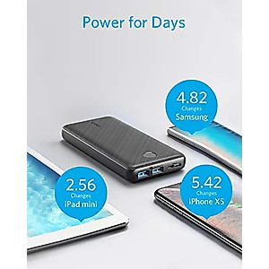 Anker Portable Charger, 325 Power Bank (PowerCore Essential 20K) 20000mAh Battery Pack with USB-C (Recharge Only) and PowerIQ Technology for iPhone, Samsung Galaxy, and More