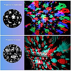 COSOOS Christmas Projector Lights, Christmas Decorations Xmas Night Light Projection for Kids, Disco Ball, Home Bar Pub Makeup Party Supplies, Christmas Gift Stocking Stuffer