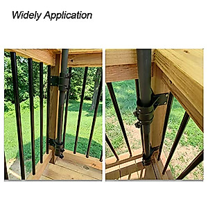 Meruzy Patio Umbrella Holder Corner Mount, Stainless Steel Outdoor Umbrella Base Umbrella Clamp Mount Bracket for Deck Railing, Mount to Deck, Balcony or Outdoor Courtyard (Fit Max OD 2 inch)