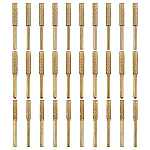 VILLCASE Burr Sharpener 30pcs Plated Titanium High Polishing Grinding Wheel Sharpener Mm File Wood Hardness Wheels Metal Diamond Gold Chainsaw Sharpening Bits Stone Useful Tools Practical Files Chain