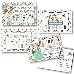 Thinking of You Blank Postcards To Send To Friends & Family, Total of 20 4"x6" Fill In Notecards (5 of each design) by AmandaCreation