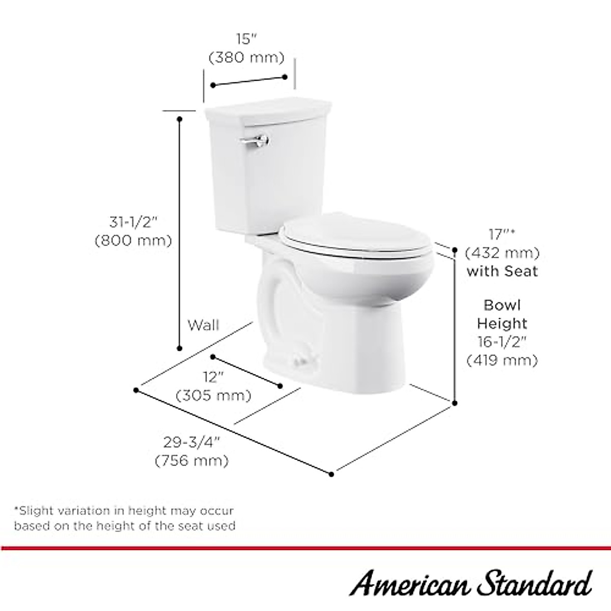 American Standard 606CA002.020 H2Option Two-Piece Toilet with Toilet Seat and Wax Ring, Elongated Front, Standard Height, Dual Flush, White, 0.92 - 1.28 gpf