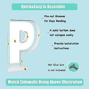 DZDY 3FT Giant Mosaic Balloon Frame Large Marquee Letters DIY Kit Alphanumeric Birthday Party Decor, Wedding Backdrop Decoration Anniversary Decoration (P)