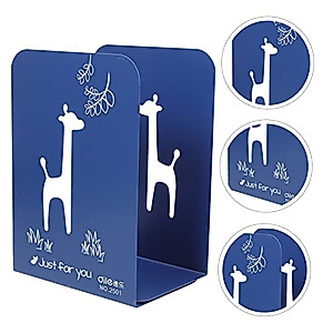 Operitacx 8 Pcs Book Stand Office Decor Office Bookshelf Desktop Decor Metal Bookstand Books Support Convenient Book Ends File Book Stands Study Book Organizer Crafted Book Stands Iron Blue