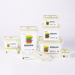 Komax Biokips Sandwich Containers (Set of 3) – Airtight Food Storage Containers – BPA-Free Lunch Containers for Adults & Kids w/ Locking Lids – Microwave & Dishwasher Safe Sandwich Box Container Set