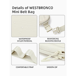 WESTBRONCO Fanny Packs for Women Men, Belt Bag with 4 Zipper Pockets, Fashion Waist Packs, Lightweight Crossbody Bags with Adjustable Strap for Workout/Running/Hiking (Beige)